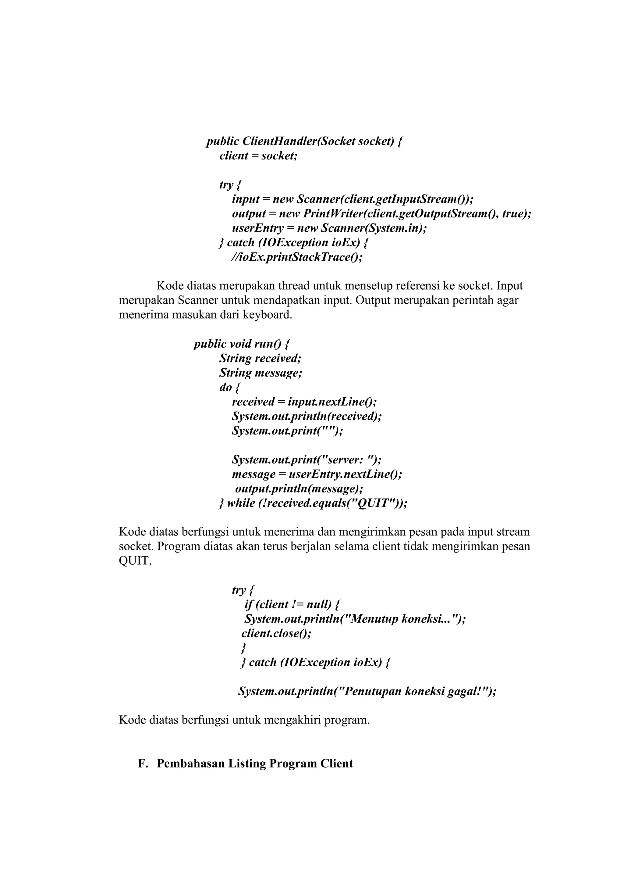 Laporan Chatting Server dan Client | PDF