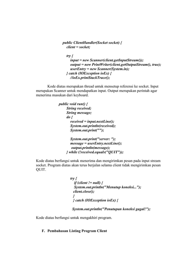 Laporan Chatting Server dan Client | PDF