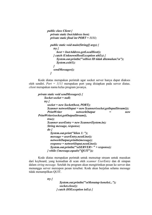 Laporan Chatting Server dan Client | PDF