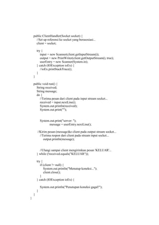 Laporan Chatting Server dan Client | PDF