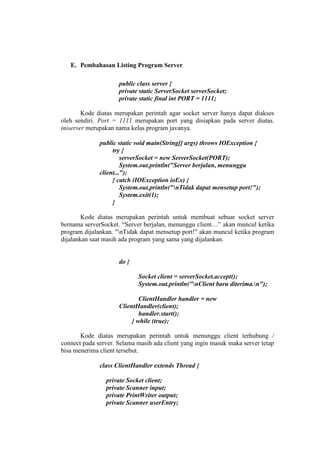Laporan Chatting Server dan Client | PDF