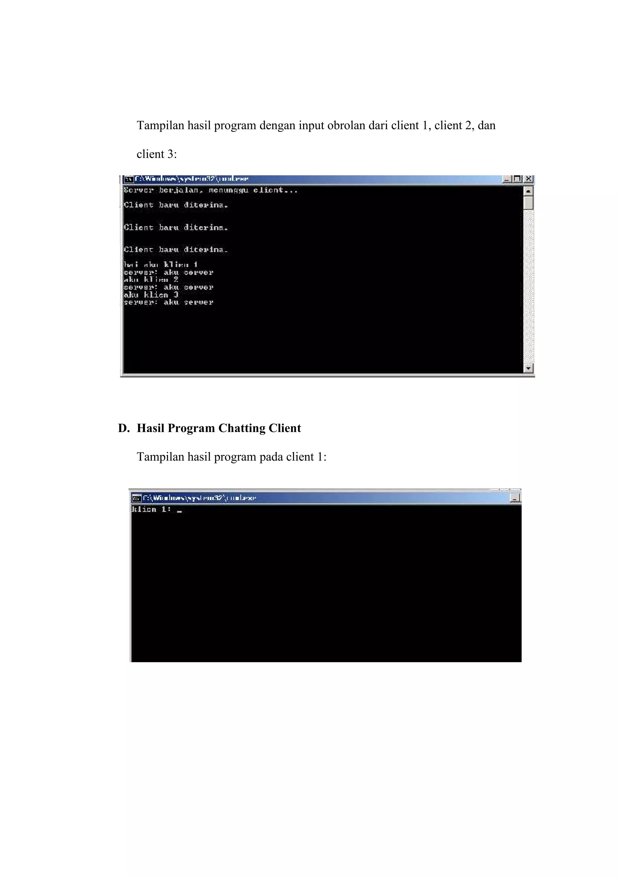 Laporan chatting server dan client | PDF