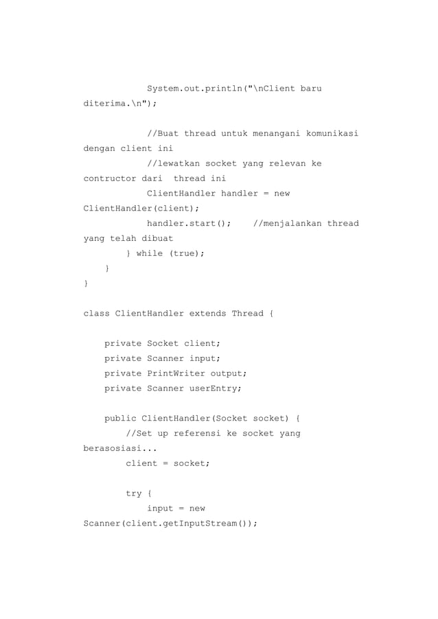 Laporan Chatting Server Dan Client Pdf
