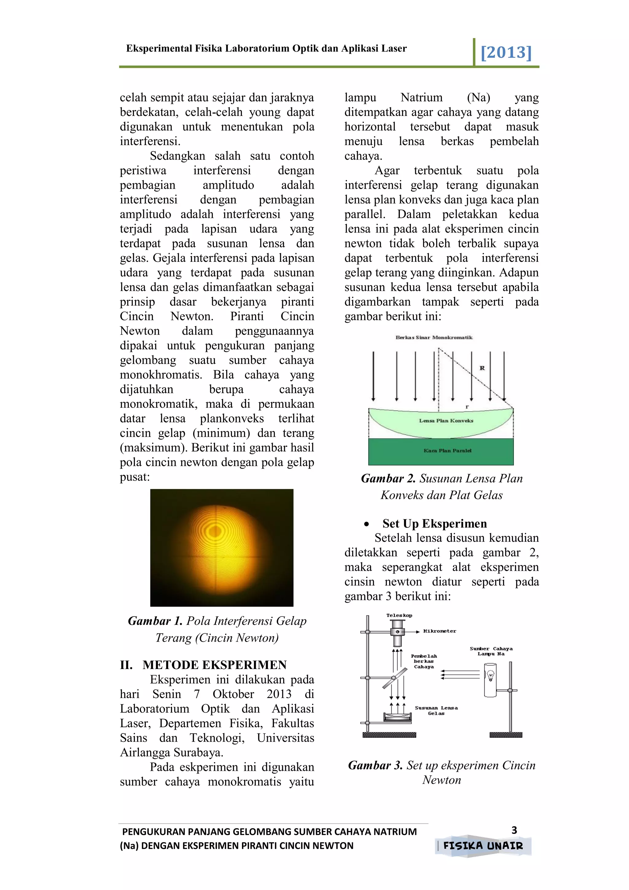 Laporan cincin newton optik | PDF