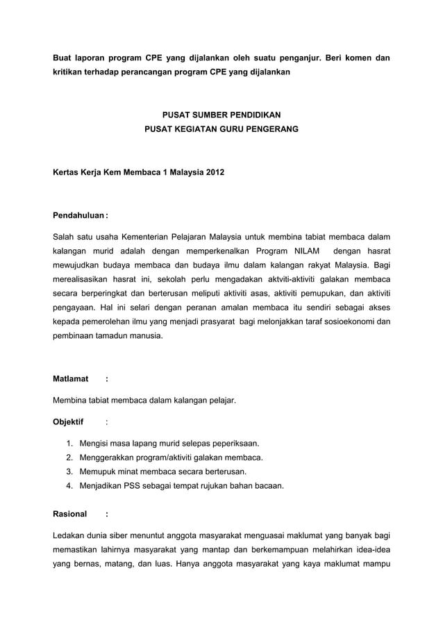 Laporan cpe | PDF