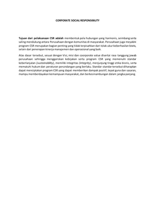 Laporan csr report | DOCX