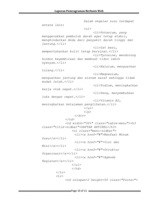 Laporan Pemrograman Berbasis Web | PDF