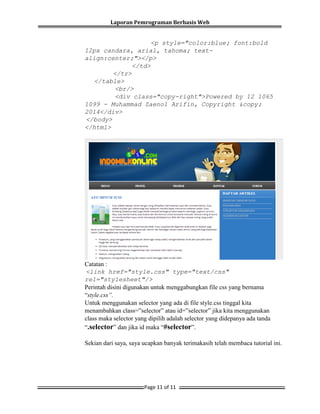 Laporan Pemrograman Berbasis Web | PDF