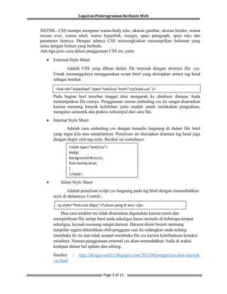 Laporan Pemrograman Berbasis Web | PDF