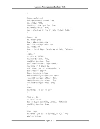 Laporan Pemrograman Berbasis Web | PDF