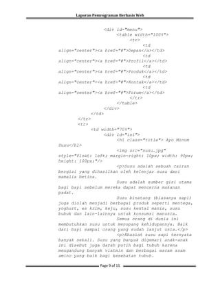 Laporan Pemrograman Berbasis Web | PDF