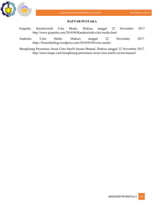 Penginderaan Jauh : Deteksi Awan | PDF