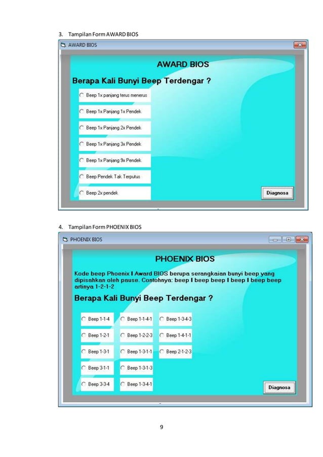 Laporan Program diagnosa kerusakan hardware komputer berdasarkan beep | PDF