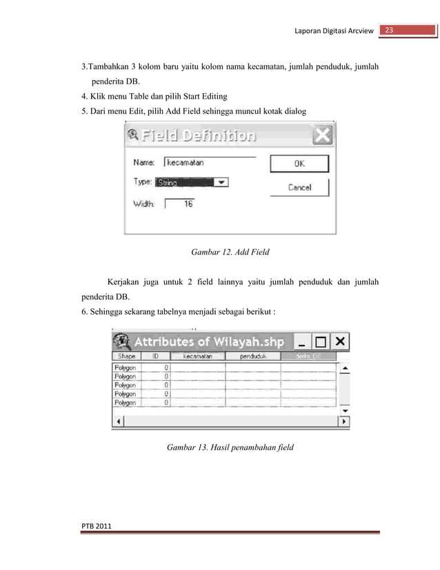 Laporan digitasi arcview rizky muhammad faisal | PDF