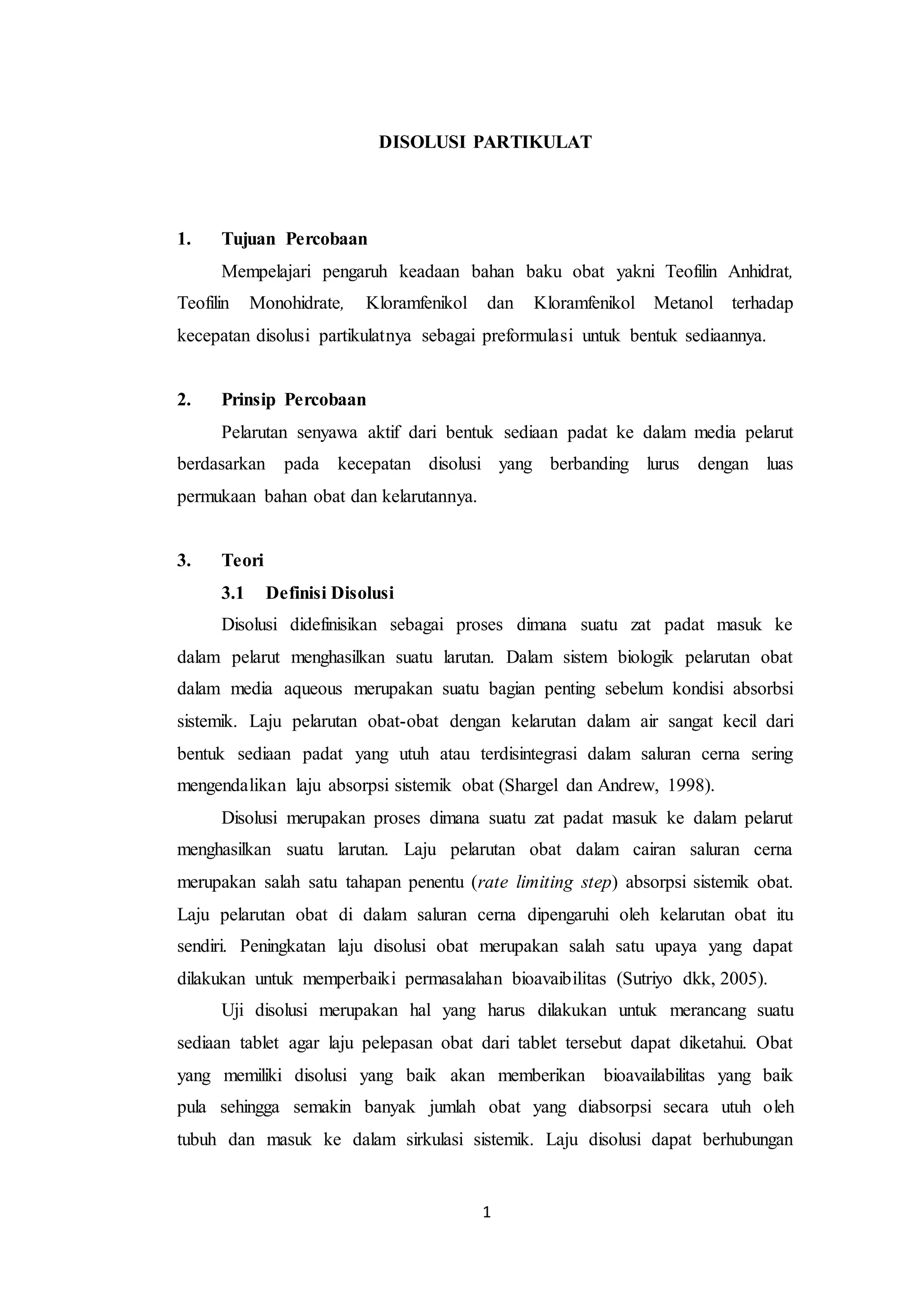 Laporan disolusi partikulat | PDF