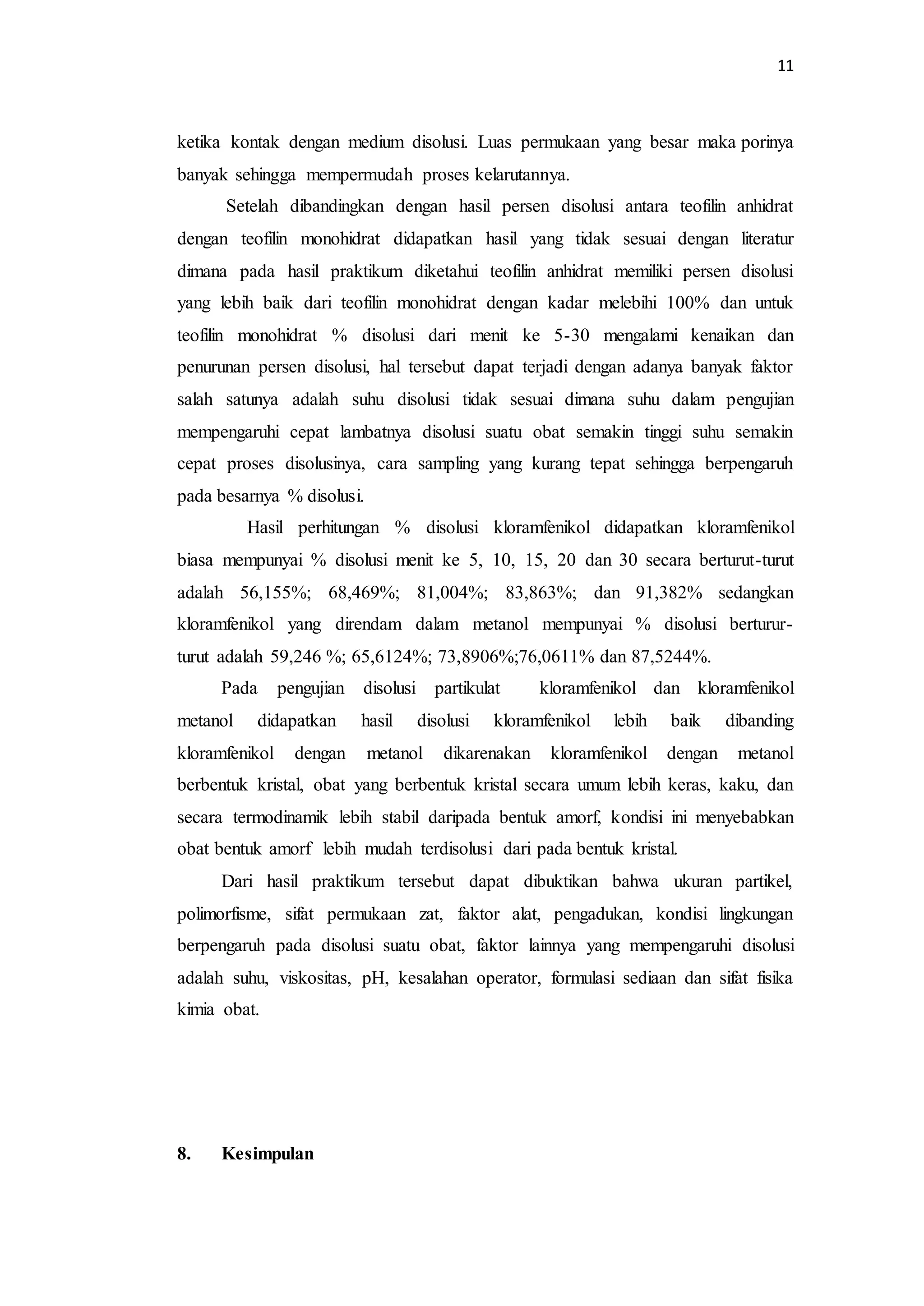 Laporan disolusi partikulat | PDF