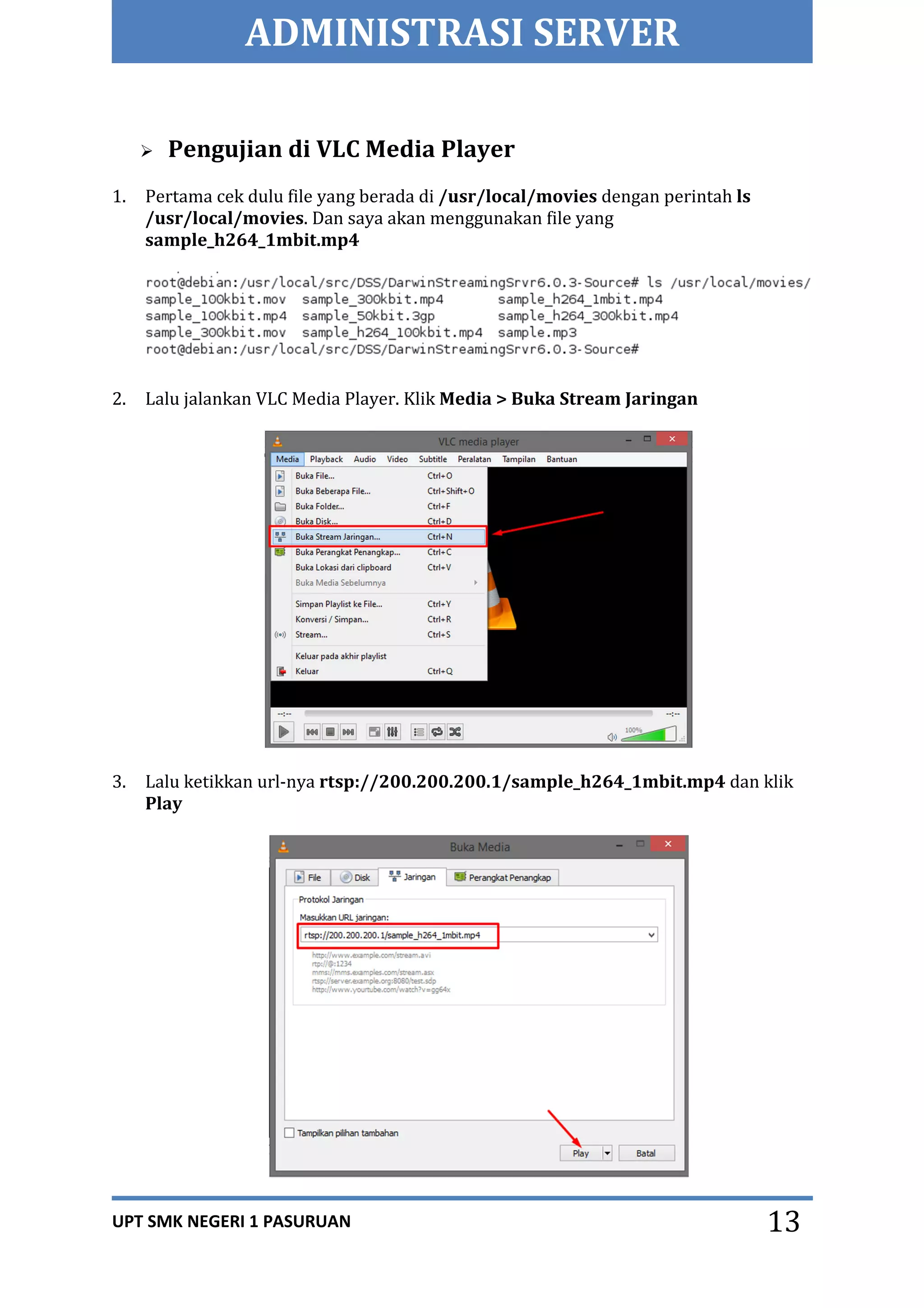 Instalasi dan konfigurasi Darwin Streaming Server di Debian 6 via VirtualBox | PDF