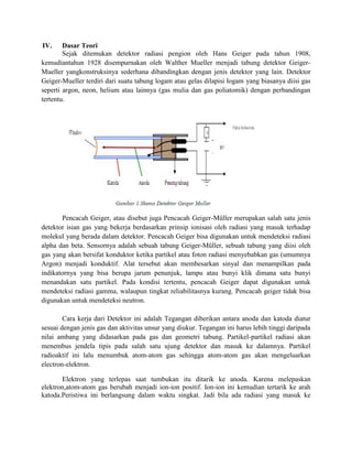 Laporan efisiensi detektor, dead time, spektroskopi gamma, dan hukum ...