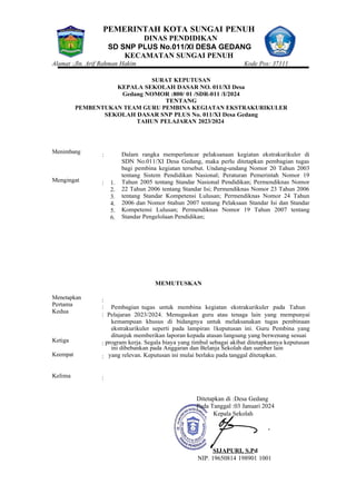 Meningkatnya kinerja satuan pendidikan melalui pelaksanaan tugas ...