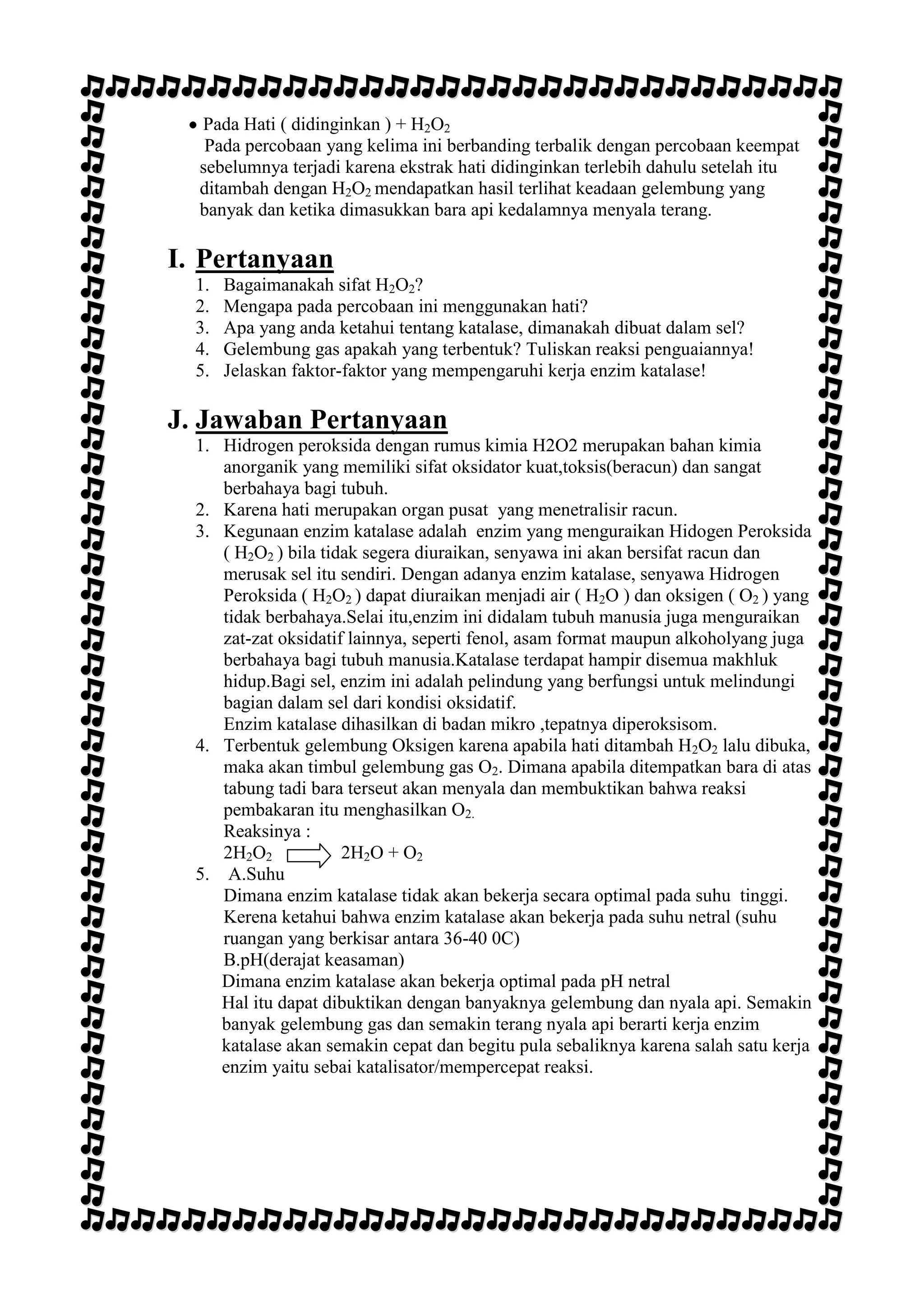 Laporan uji enzim katalase | PDF