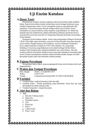 Laporan uji enzim katalase | PDF
