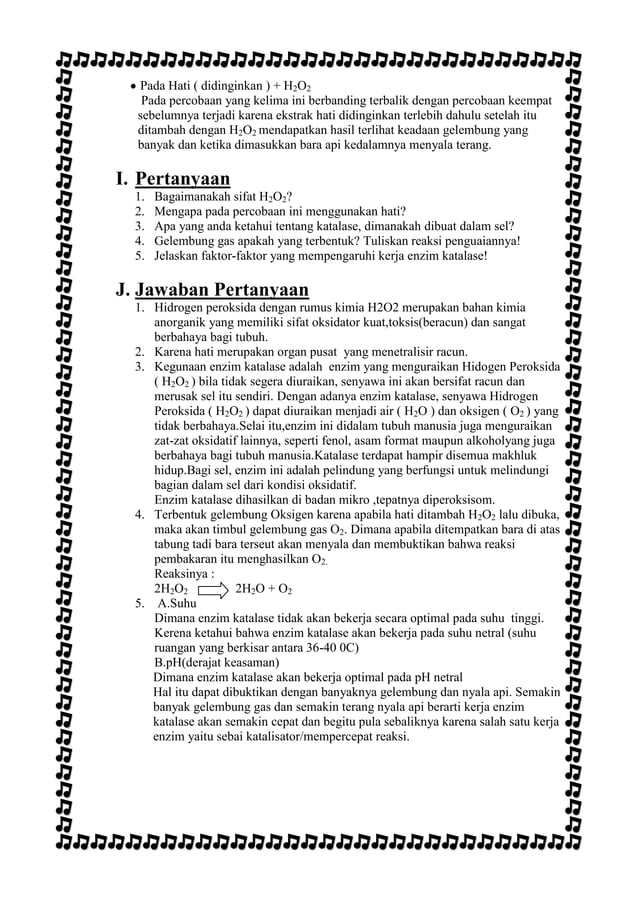 Laporan uji enzim katalase | PDF
