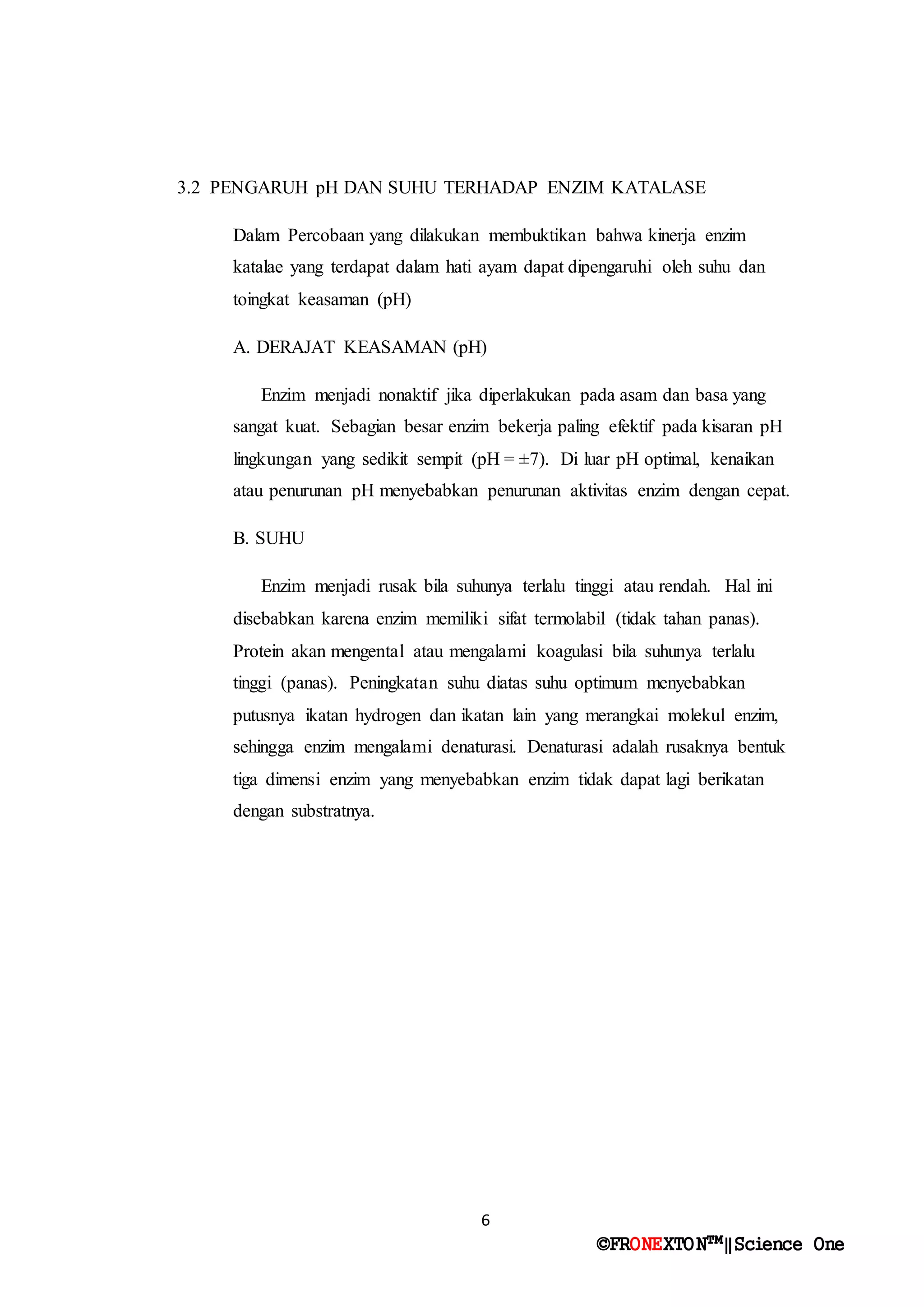 Laporan enzim katalase | PDF