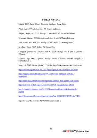 Laporan enzim katalase | PDF