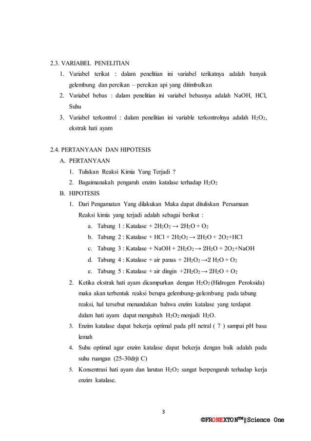 Laporan enzim katalase | PDF