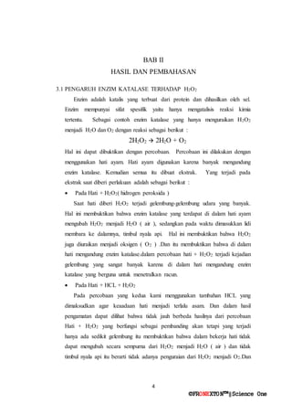 Laporan enzim katalase | PDF