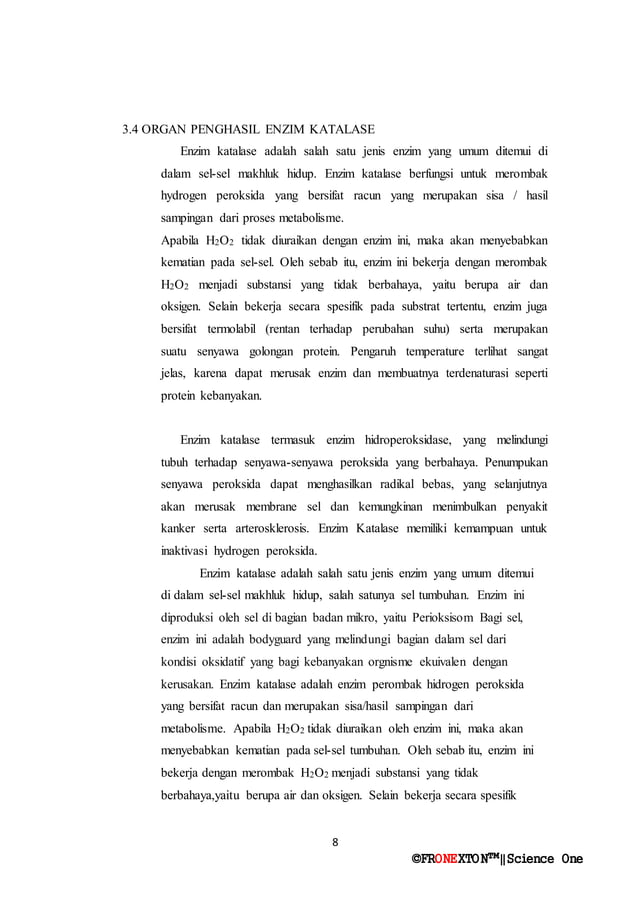 Laporan enzim katalase | PDF