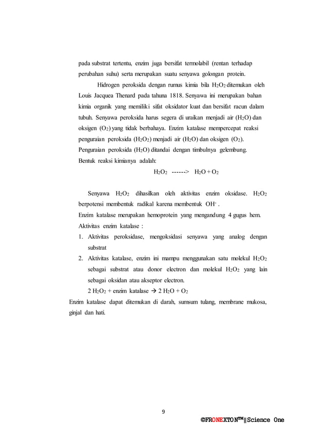 Laporan enzim katalase | PDF