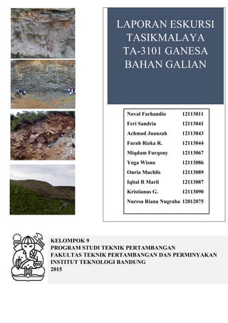 Laporan eskursi gbg kelompok 9 | PDF
