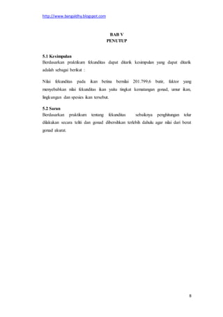 Laporan fekunditas telur | DOCX