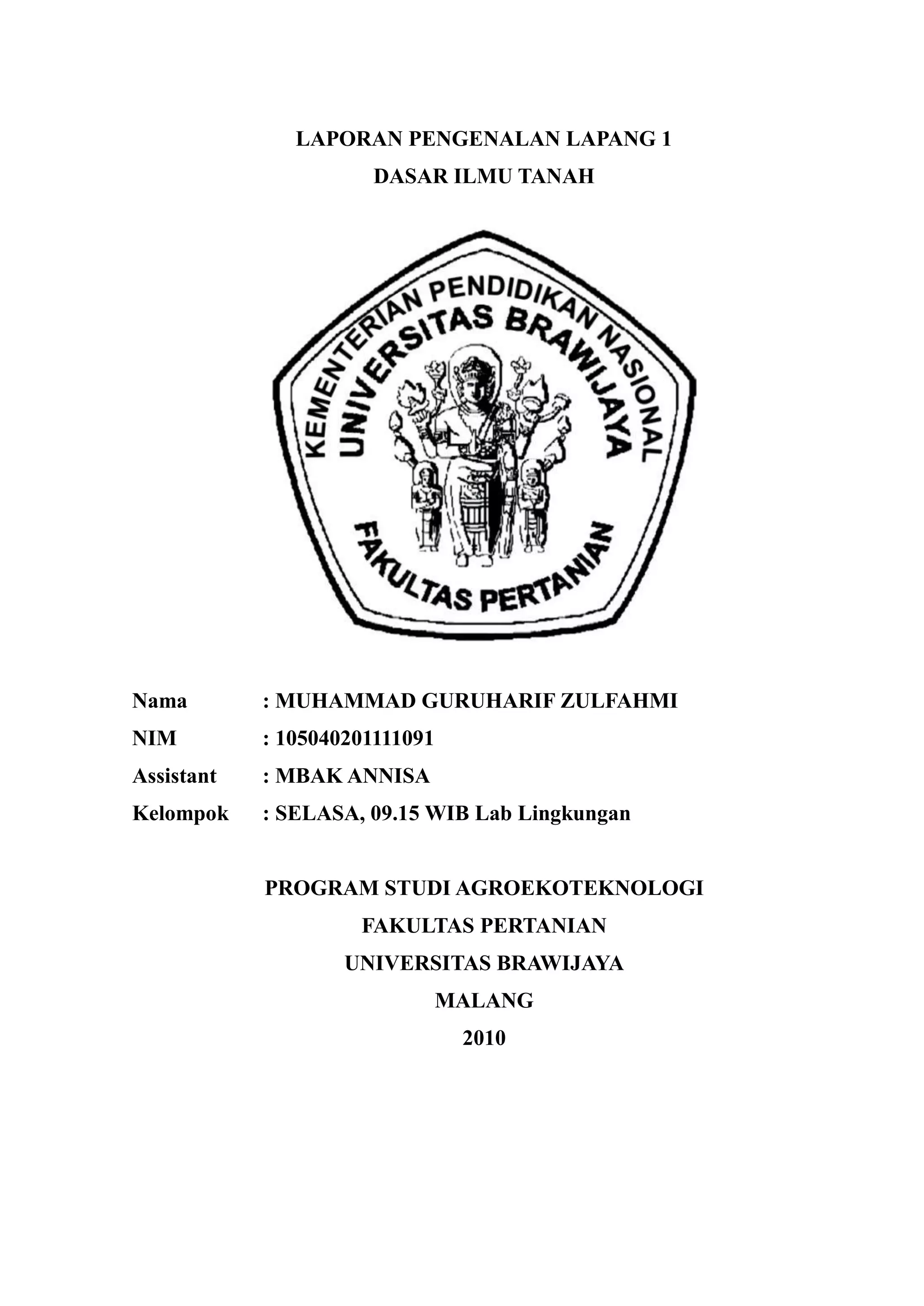 Laporan fieldtrip dasar ilmutanah i | PDF