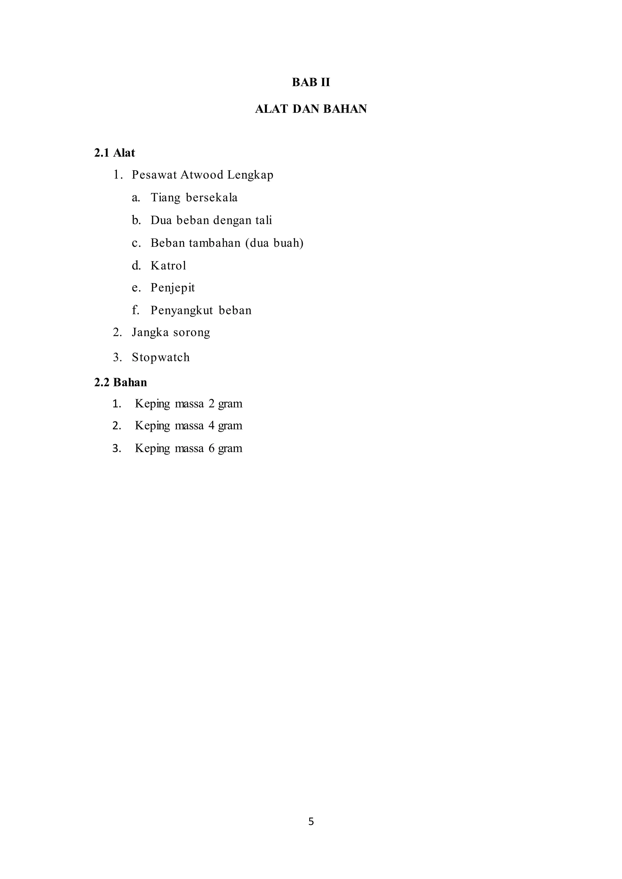 Laporan fisdas pesawat atwood | DOCX