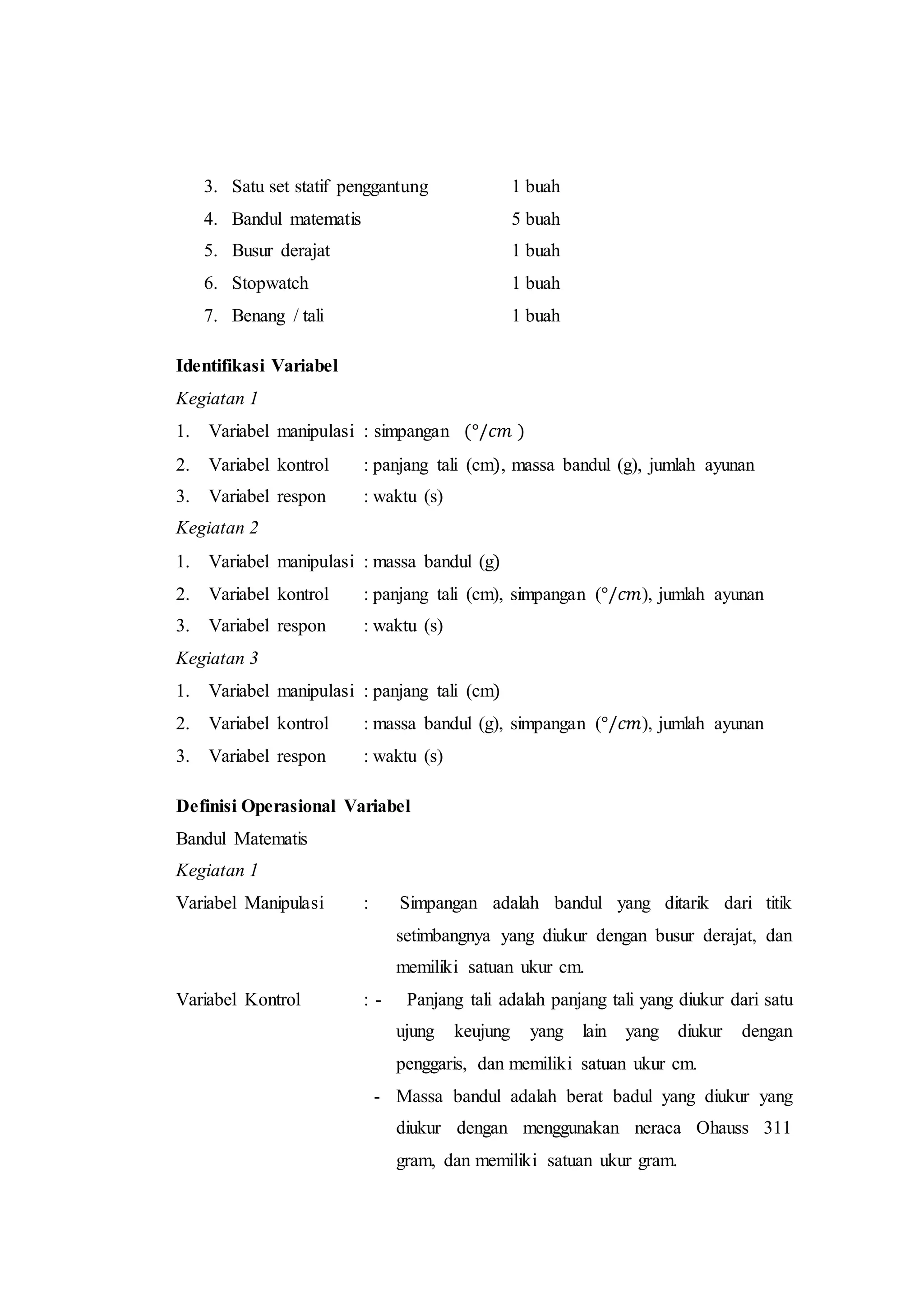 Laporan fisika (bandul) | DOCX