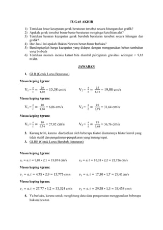 Laporan fisika dasar pesawat atwood | DOCX