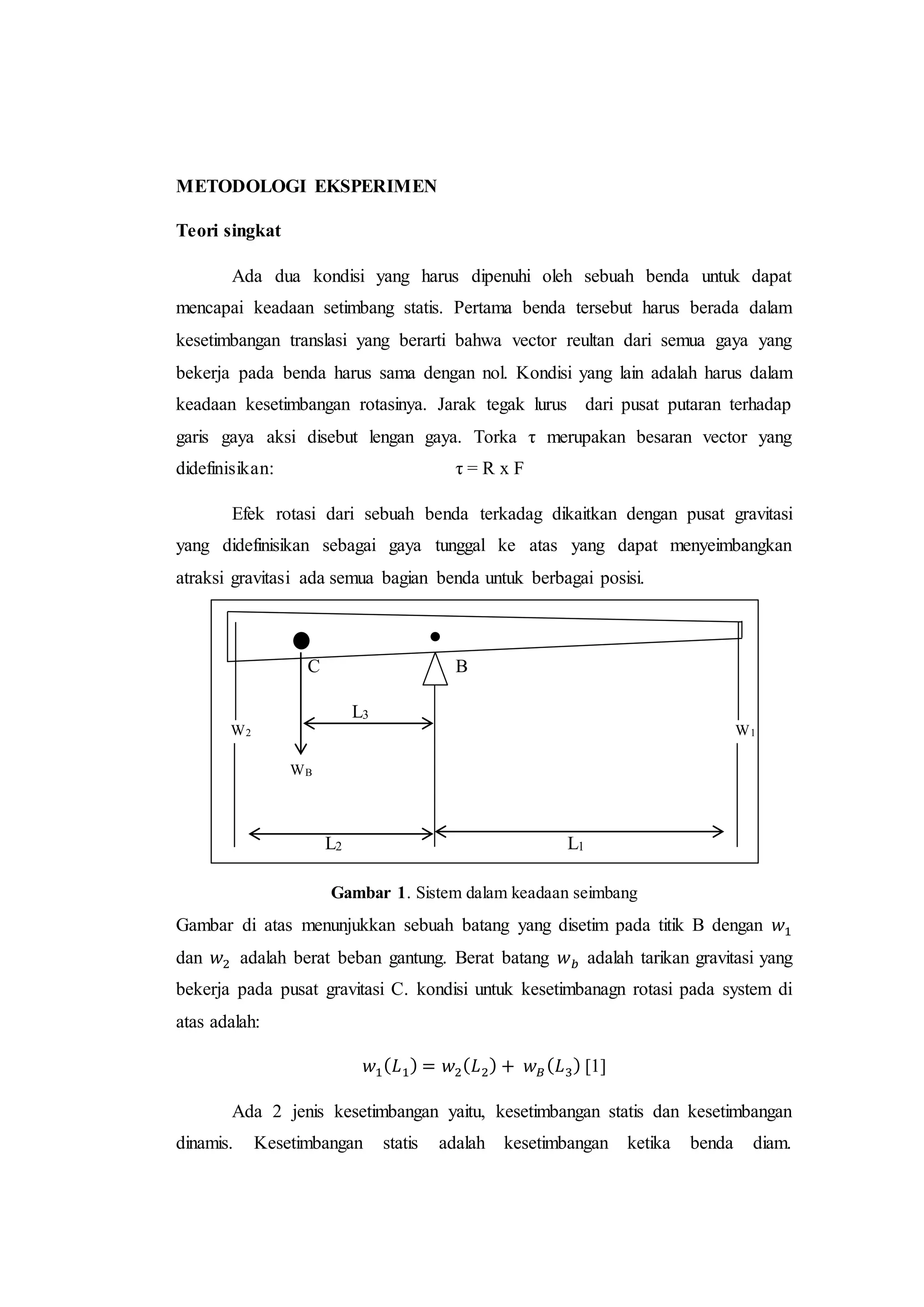 Laporan fisika dasar (sistem kesetimbangan gaya) | DOCX