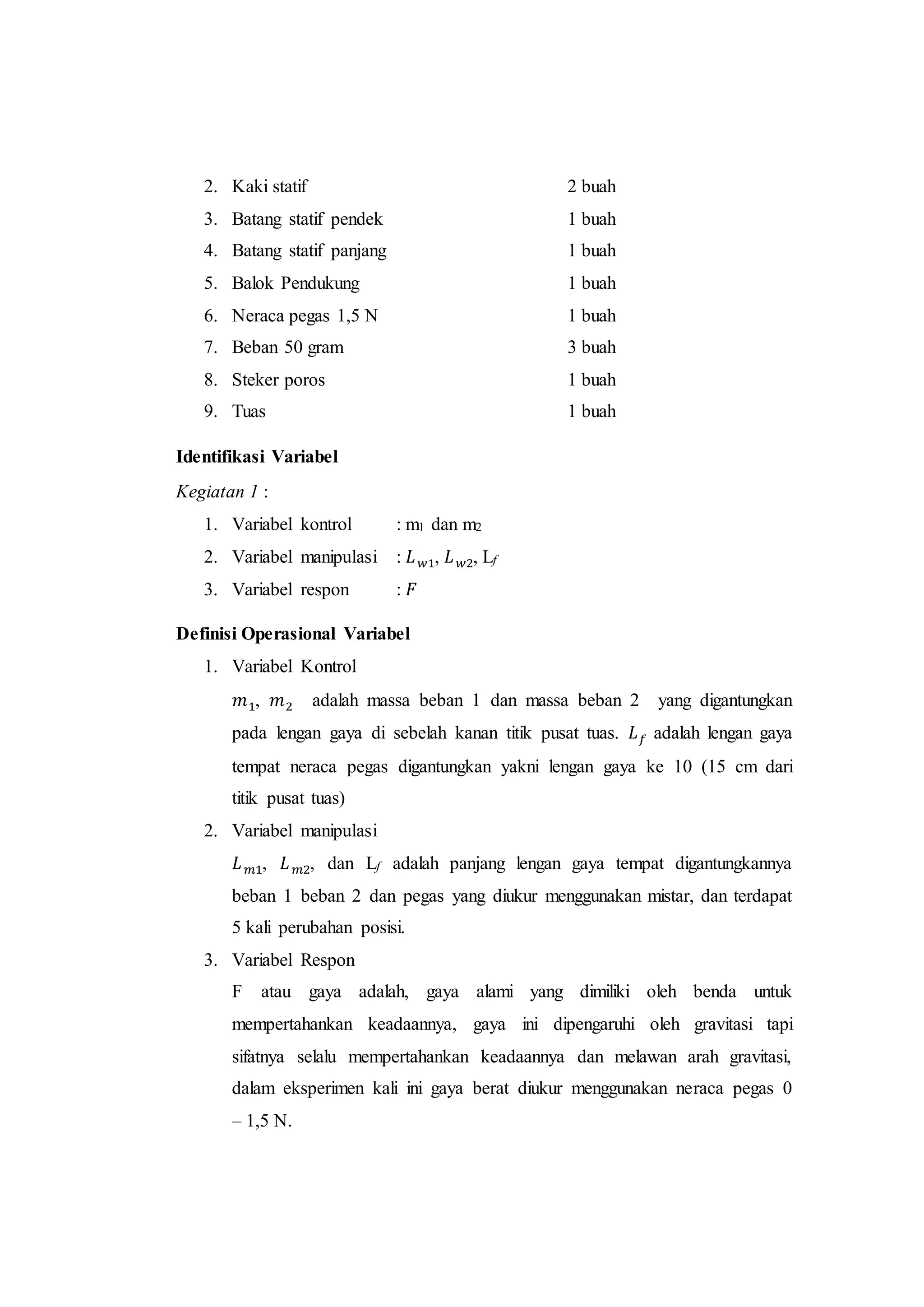 Laporan fisika dasar (sistem kesetimbangan gaya) | PDF