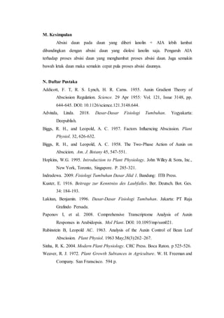 Laporan Fisologi Tumbuhan X Pengaruh AIA Terhadap Proses Absisi Daun ...