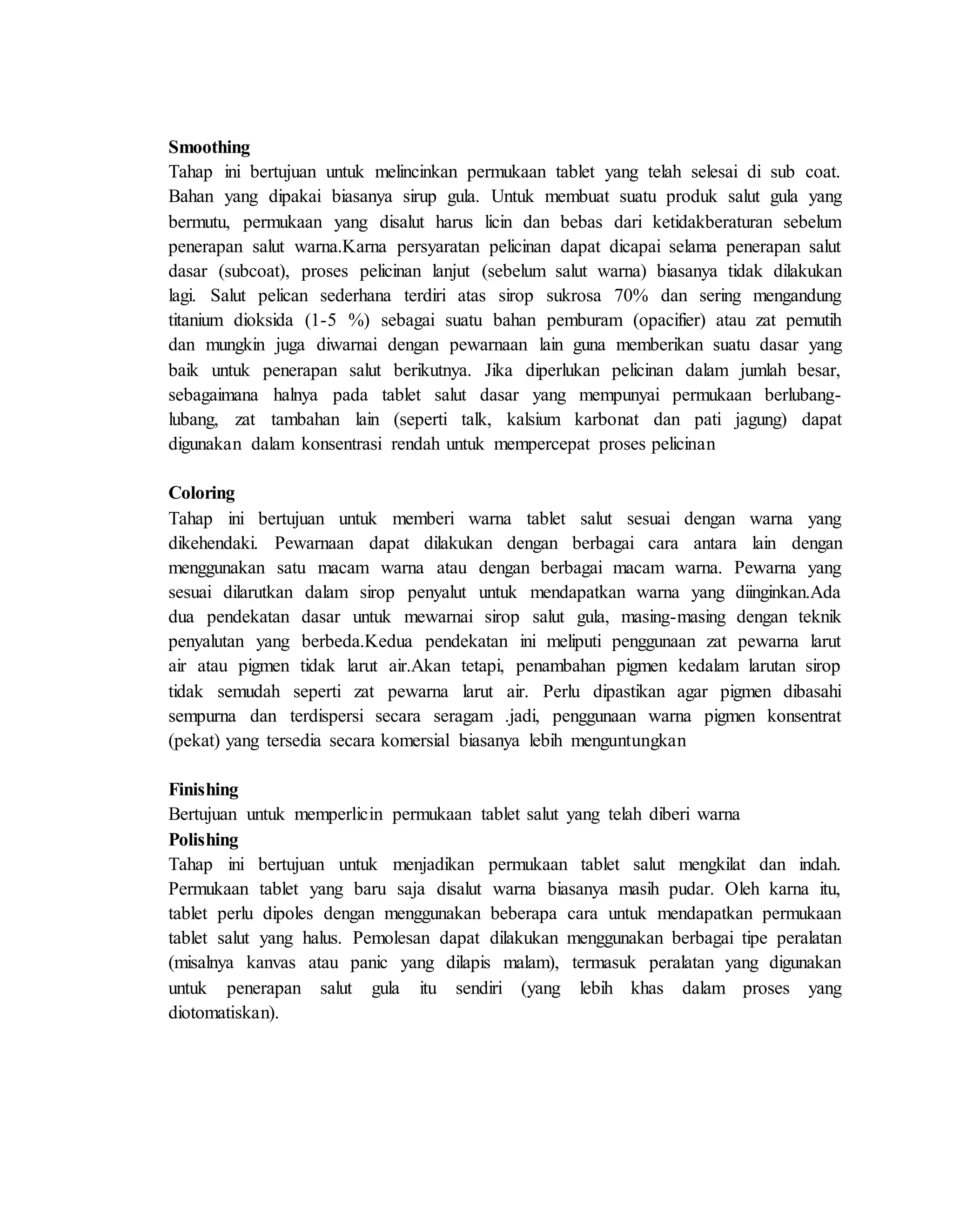 Laporan formulasi tablet pembuatan tablet salut gula | DOCX