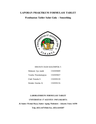 Laporan formulasi tablet pembuatan tablet salut gula | DOCX