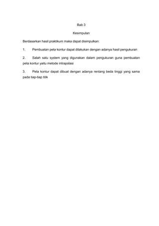 Laporan geomorf Peta kontur | DOCX