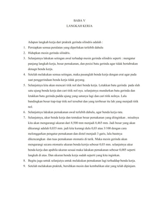 Laporan gerinda selindris | PDF