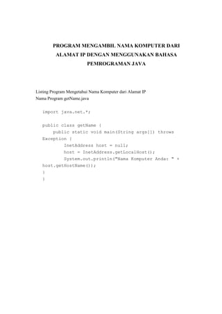 Laporan get nama | PDF