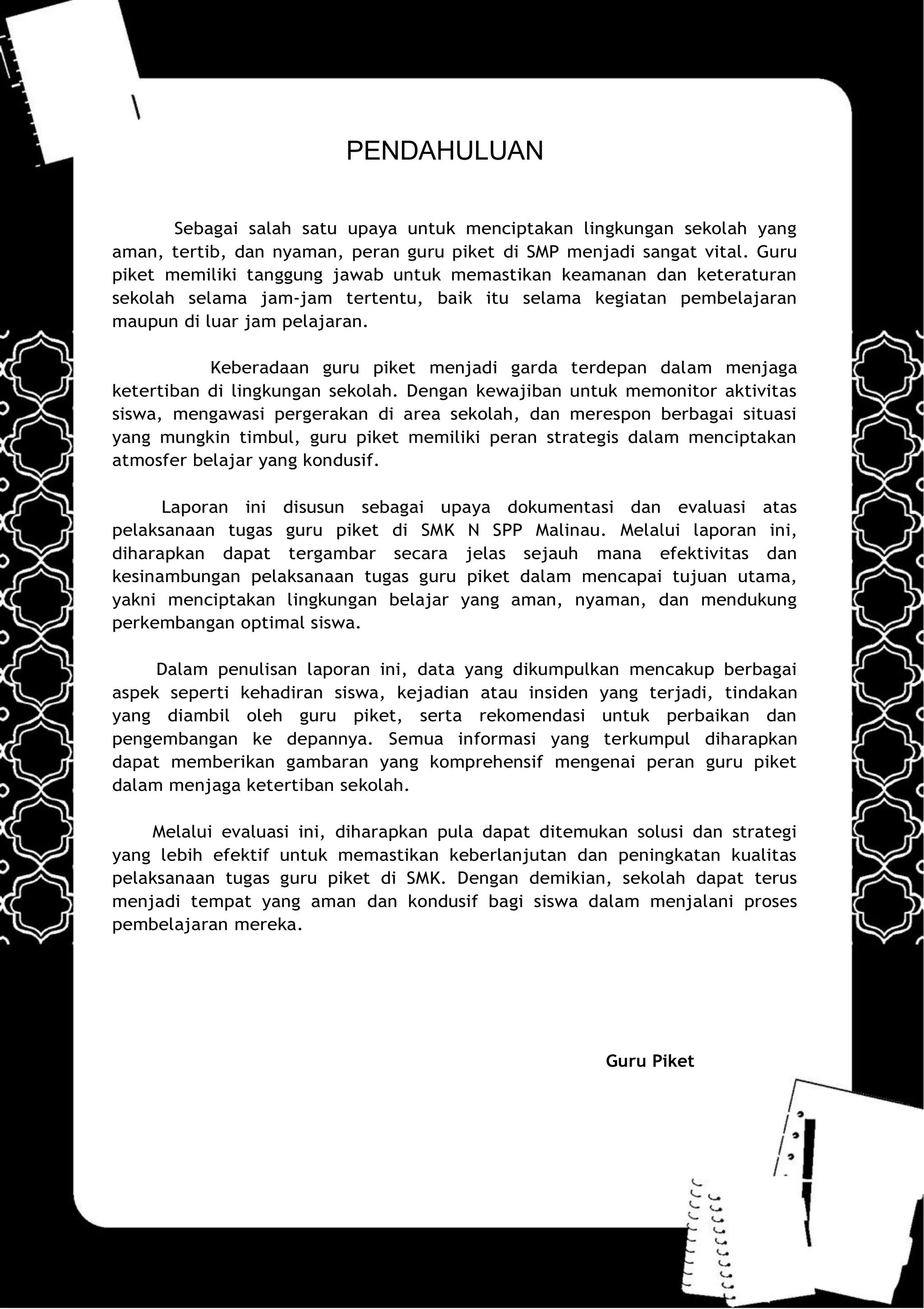 Laporan guru piket deskripsi dan tugasnya .pdf