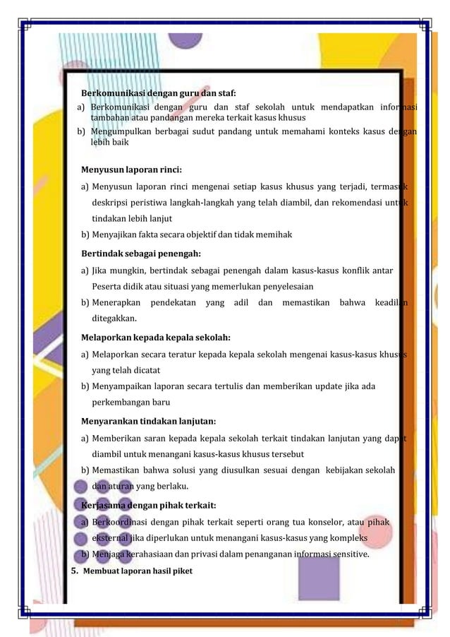 CONTOH LAPORAN GURU PIKET SMP PERIODE JULI-DESEMBER | PDF