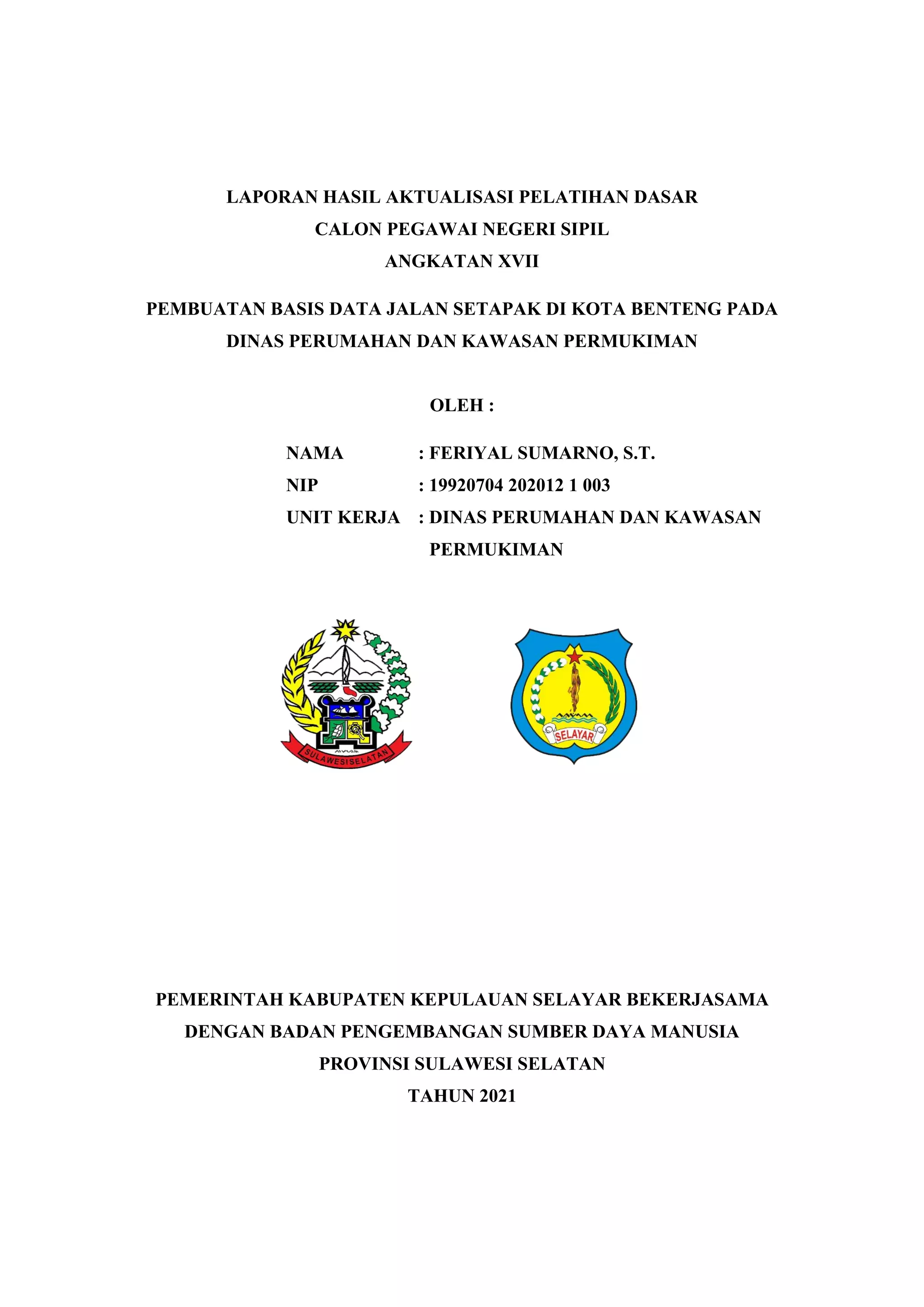 Laporan Hasil Aktualisasi (Pembuatan Basis Data Jalan Setapak Di Kota ...