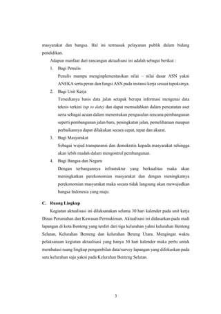 Laporan Hasil Aktualisasi (Pembuatan Basis Data Jalan Setapak Di Kota ...